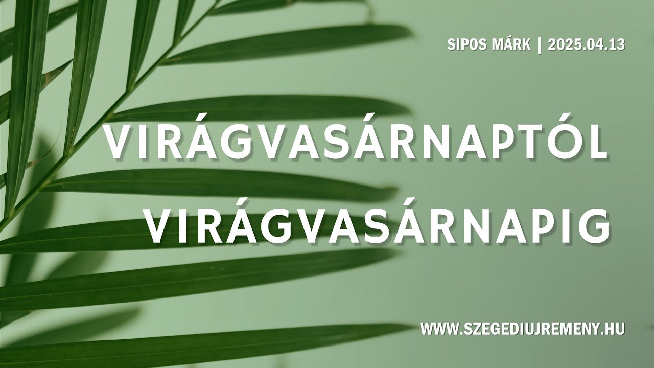 2025. 04. 13. – Virágvasárnaptól Virágvasárnapig – Sipos Márk – Szeged ...